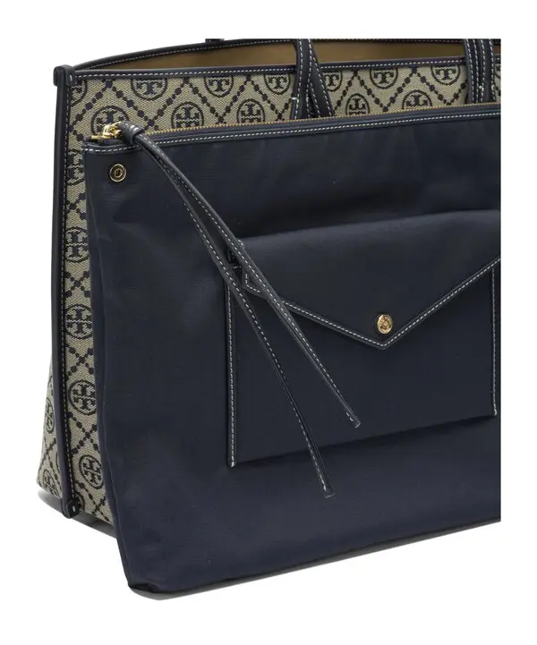 Tory Burch Perry T Monogram Tote Bag - Black