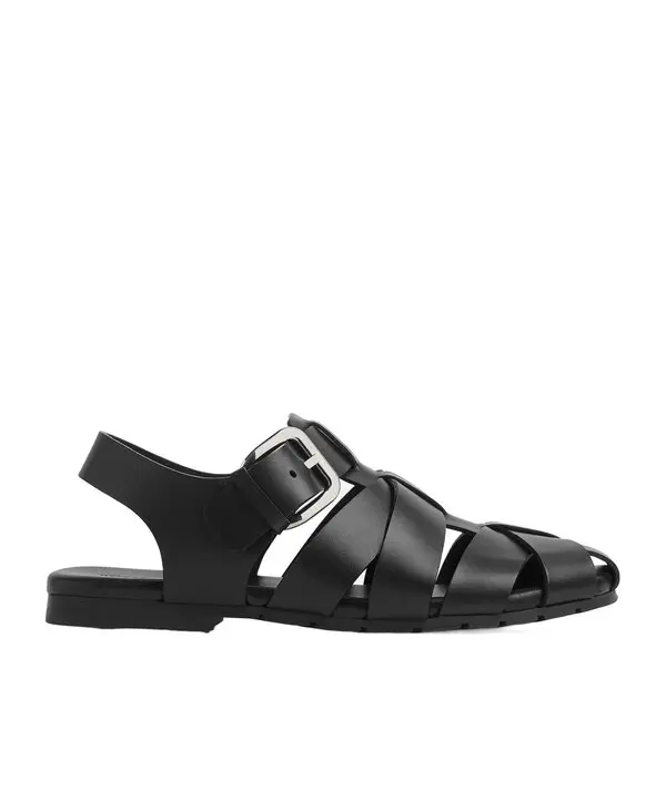 Bottega Veneta Alfie Fisherman Sandals - Black