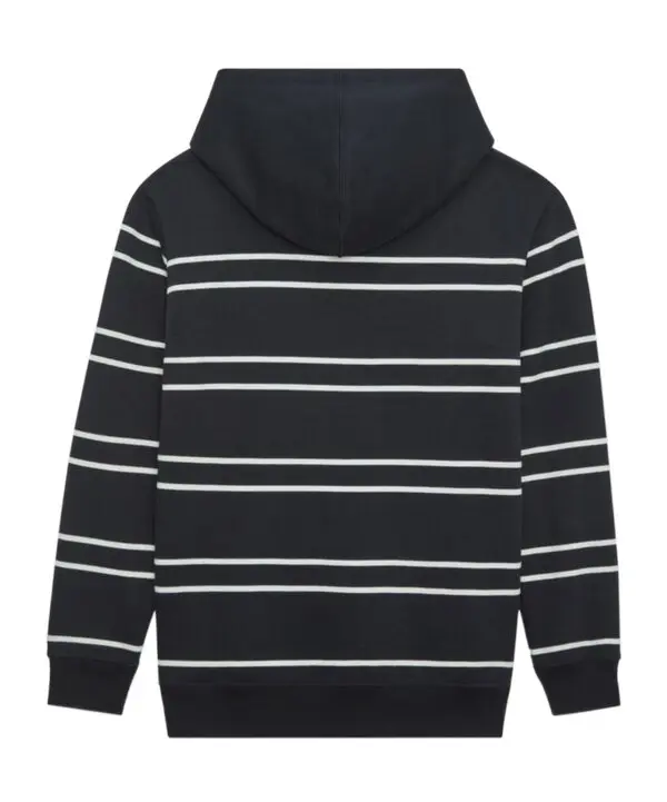 Saint Laurent Striped Drawstring Hoodie - Black