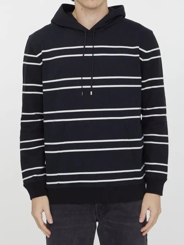 Saint Laurent Striped Drawstring Hoodie