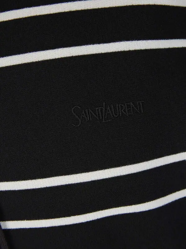 Saint Laurent Striped Drawstring Hoodie