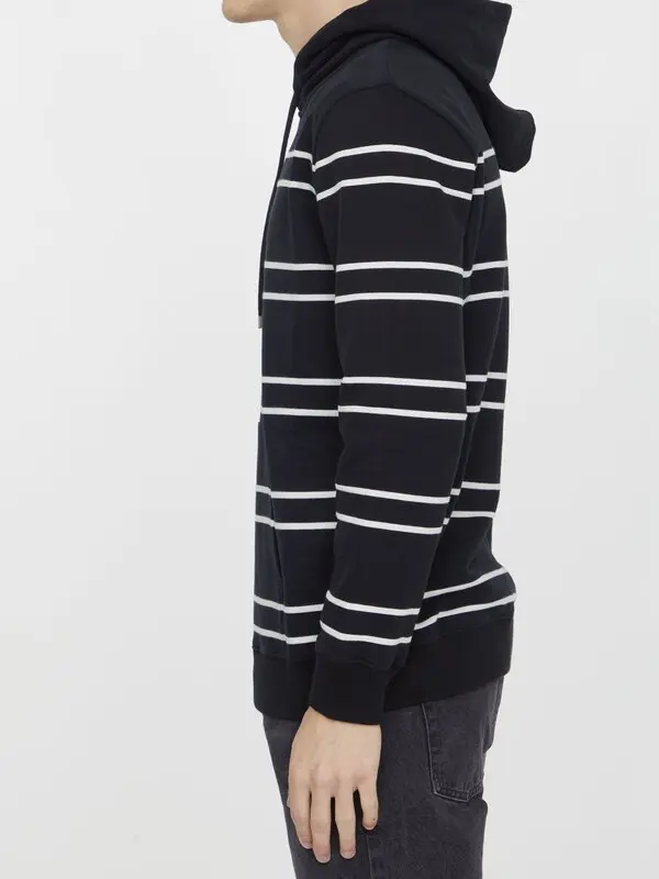 Saint Laurent Striped Drawstring Hoodie