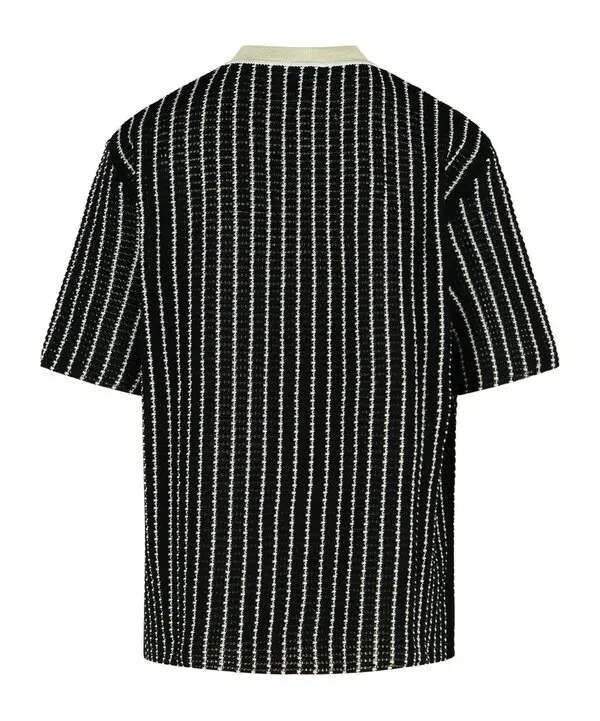 JIL SANDER Embellished Crochet T-shirt - Black