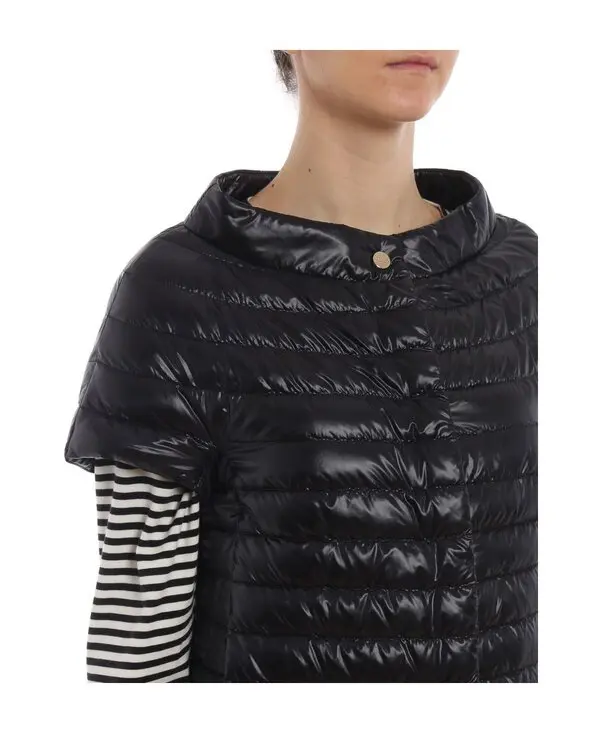Herno Margherita Short-sleeved Down Jacket - Black