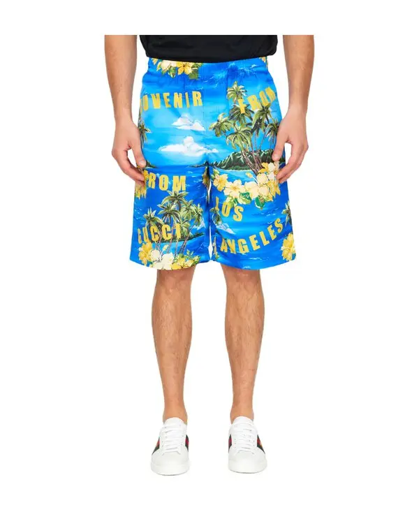 Gucci Printed Elastic Waist Bermuda Shorts
