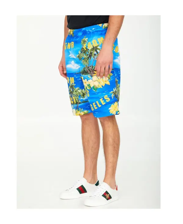 Gucci Printed Elastic Waist Bermuda Shorts