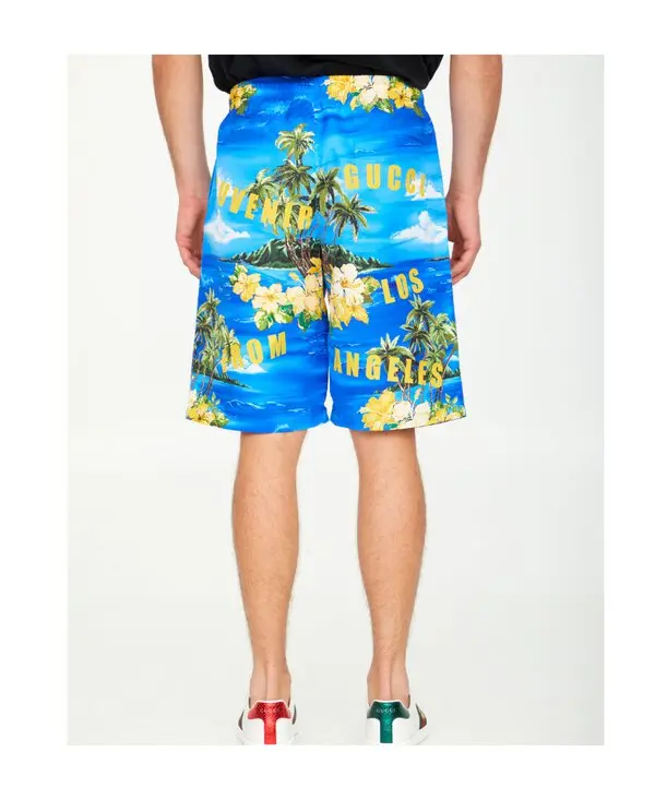 Gucci Printed Elastic Waist Bermuda Shorts