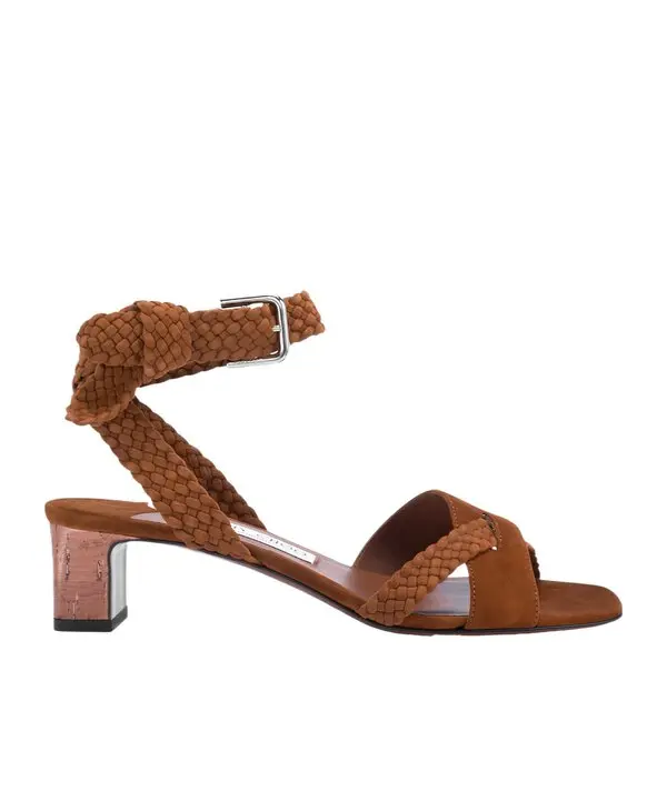 JIMMY CHOO Rori 45 Braided Heeled Sandals - Brown