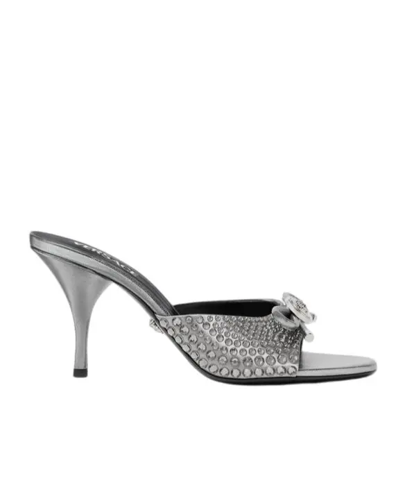 Versace Embellished Opera Bow Mules