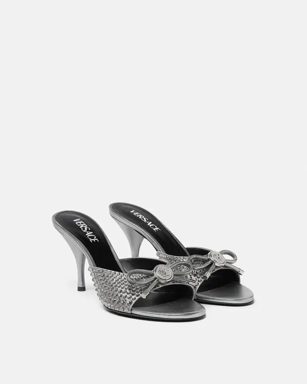 Versace Embellished Opera Bow Mules