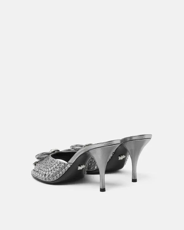 Versace Embellished Opera Bow Mules