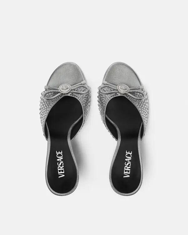 Versace Embellished Opera Bow Mules
