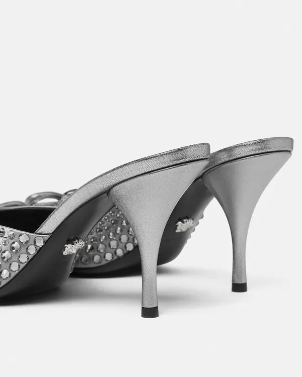 Versace Embellished Opera Bow Mules
