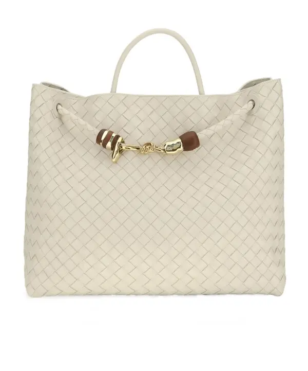 Bottega Veneta Woven Shoulder Bag With Knot Detail - Nude