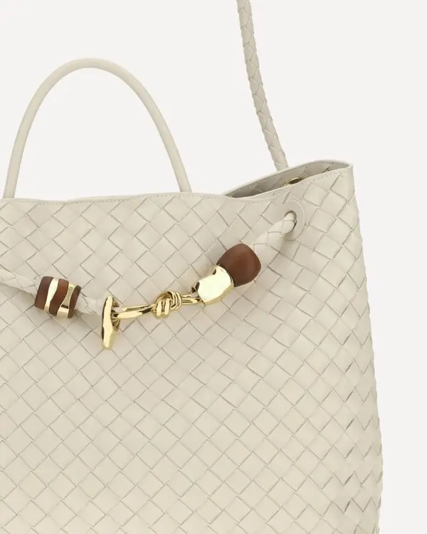 Bottega Veneta Woven Shoulder Bag With Knot Detail