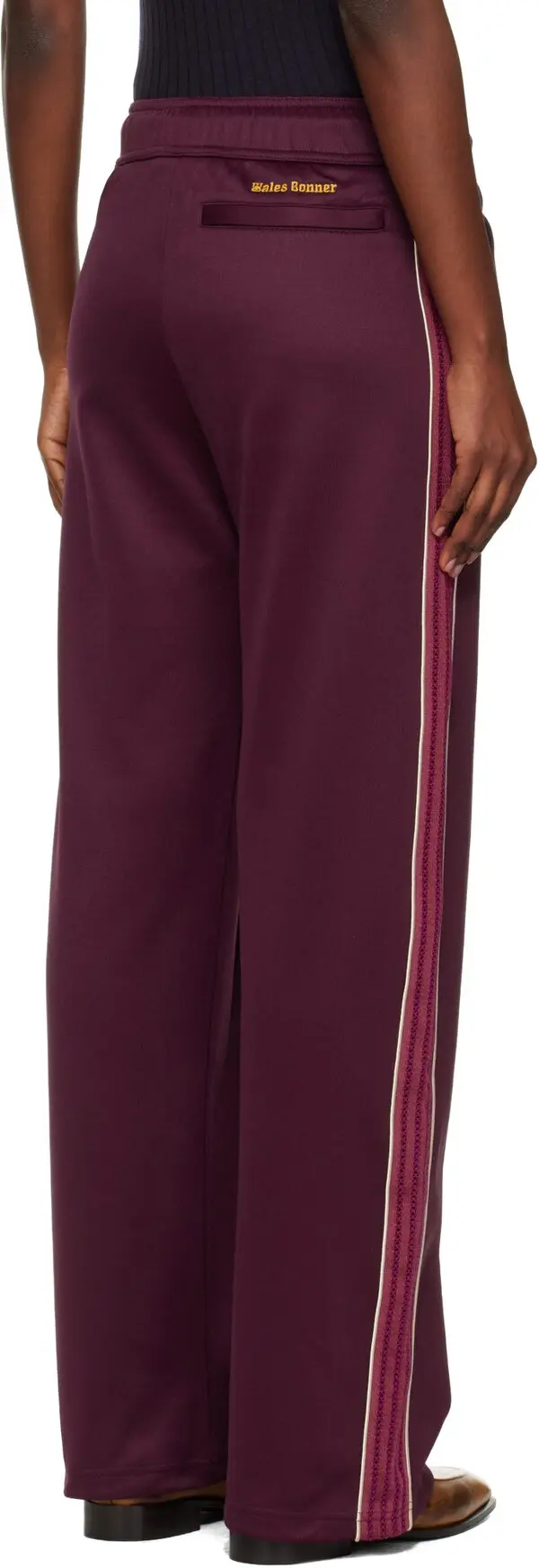 WALES BONNER Burgundy Jersey Track Pants