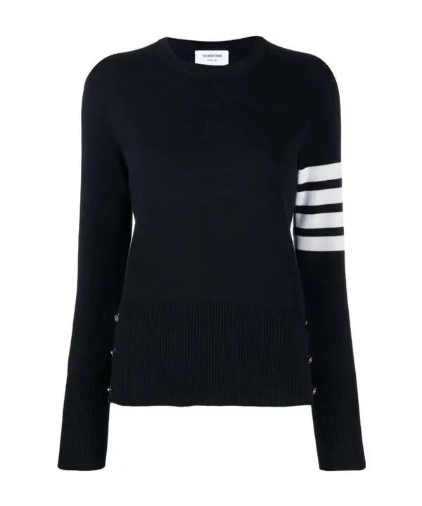 Thom Browne 4-bar Crewneck Knitted Jumper - Navy Blue