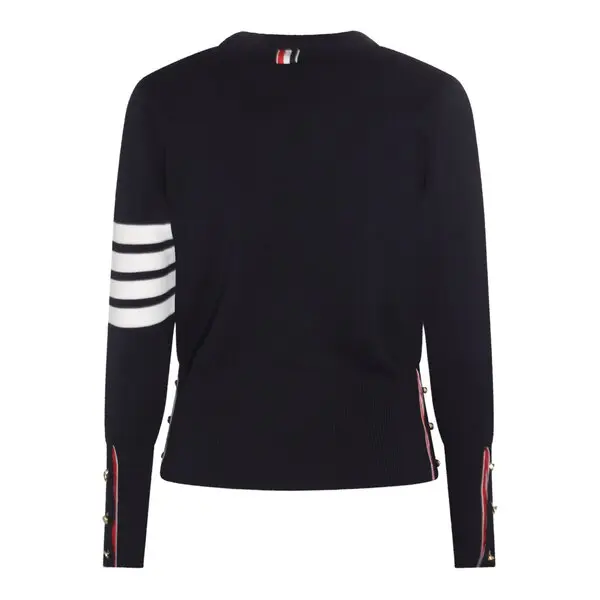 Thom Browne 4-bar Crewneck Knitted Jumper - Navy Blue