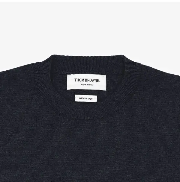 Thom Browne 4-bar Crewneck Knitted Jumper - Navy Blue