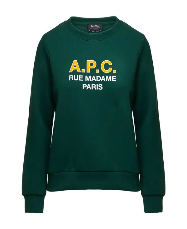 A.p.c. Logo Print Crewneck Sweater - Green