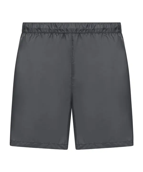 Prada Logo Plaque Swim Trunks - Black