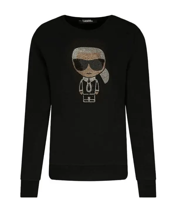 Karl Lagerfeld K/ikonik Embellished Crewneck Sweatshirt
