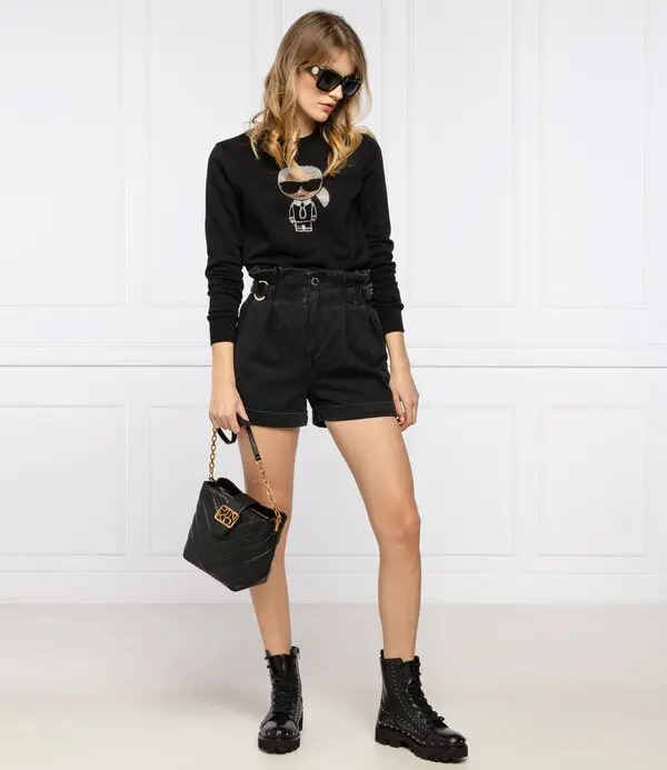 Karl Lagerfeld K/ikonik Embellished Crewneck Sweatshirt