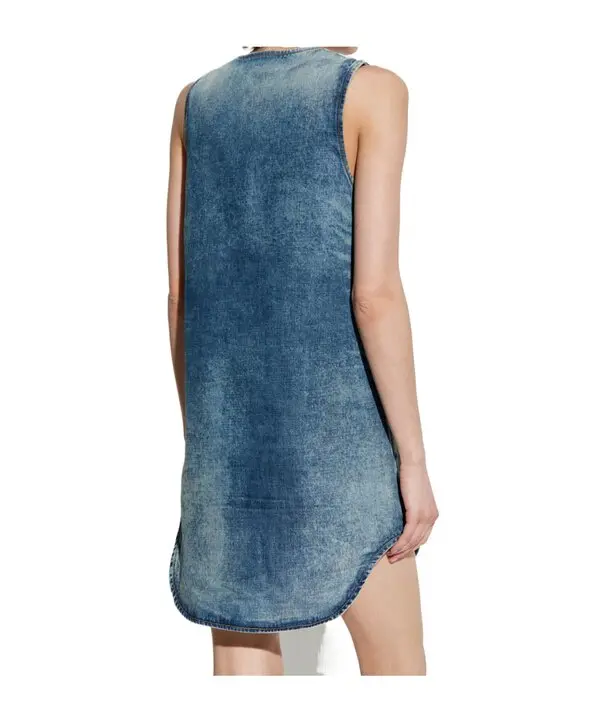 DIESEL® De-laris Sleeveless V-neck Denim Mini Dress - Blue