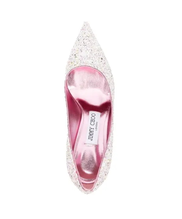 JIMMY CHOO Love 65mm Glitter Pumps - White