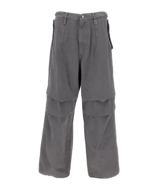 WOOYOUNGMI Belted Wide-leg Pants - Gray