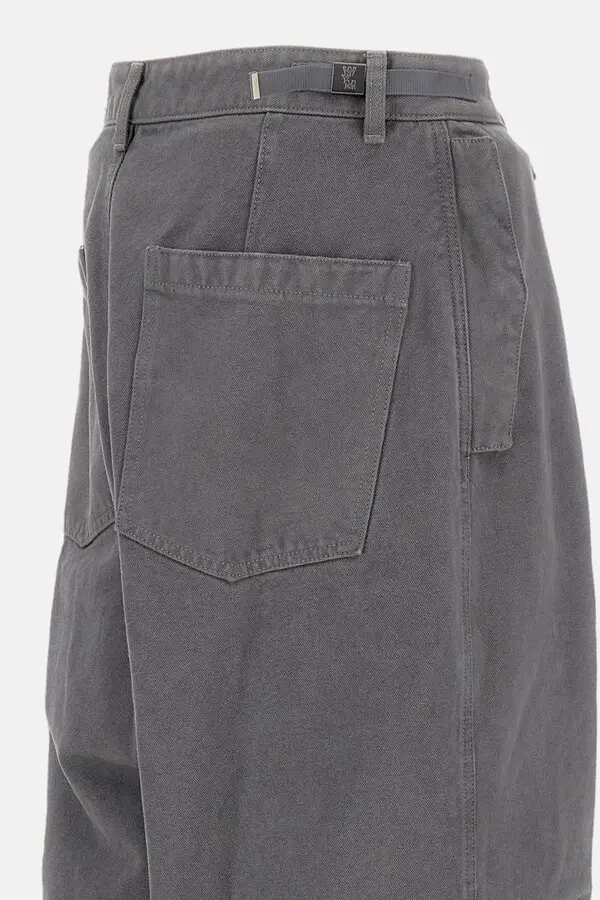 WOOYOUNGMI Belted Wide-leg Pants - Gray