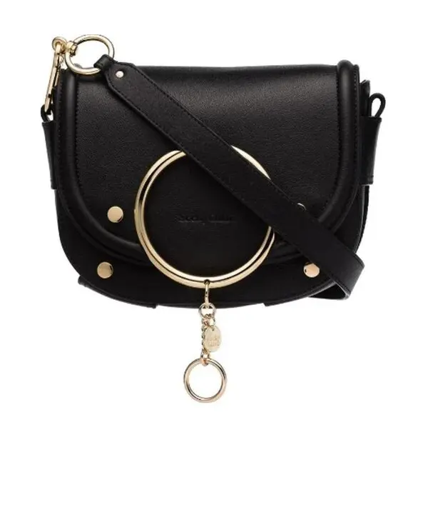 See By Chloé Mara Small Grain Cowhide Shoulder Bag - Black