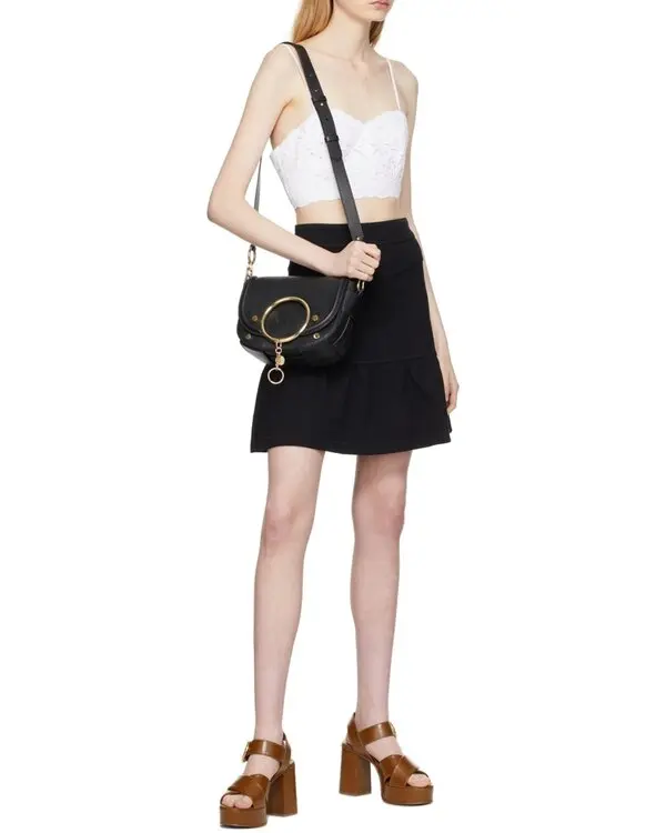 See By Chloé Mara Small Grain Cowhide Shoulder Bag - Black