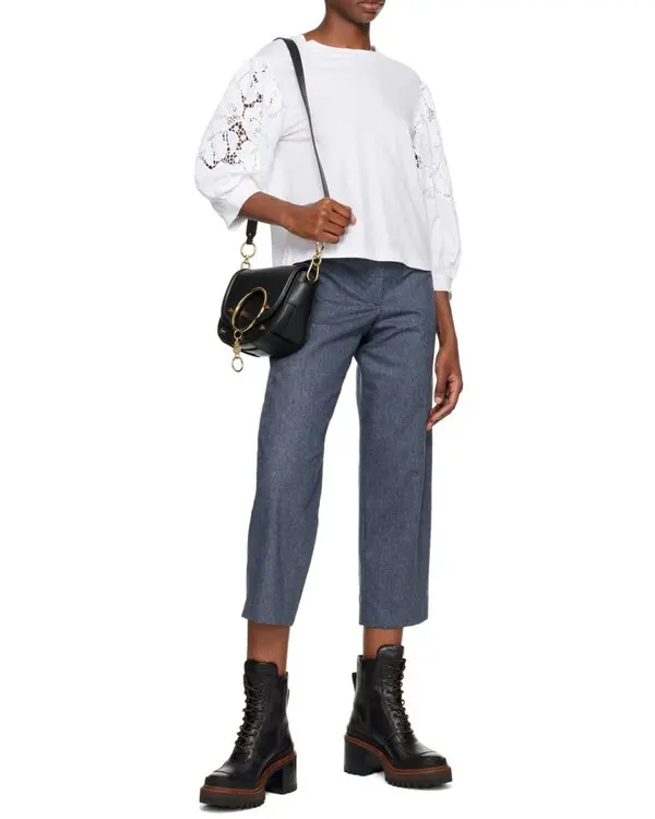 See By Chloé Mara Small Grain Cowhide Shoulder Bag - Black