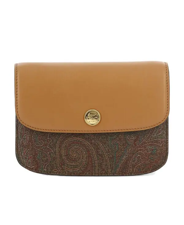 Etro Essential Jacquard Foldover Crossbody Bag - Brown