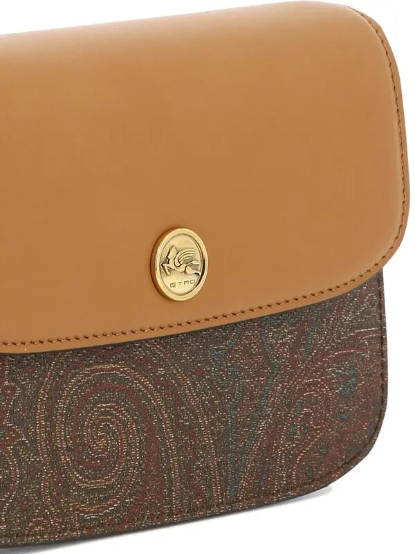 Etro Essential Jacquard Foldover Crossbody Bag - Brown