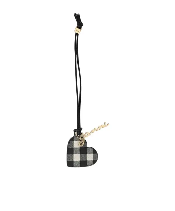 GANNI Heart Shaped Keychain - Black