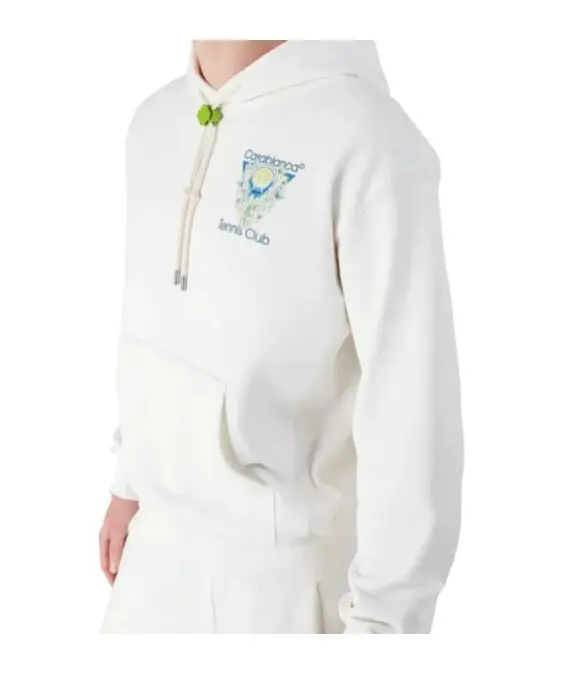 Casablanca L'arche De Tennis Drawstring Hoodie - White