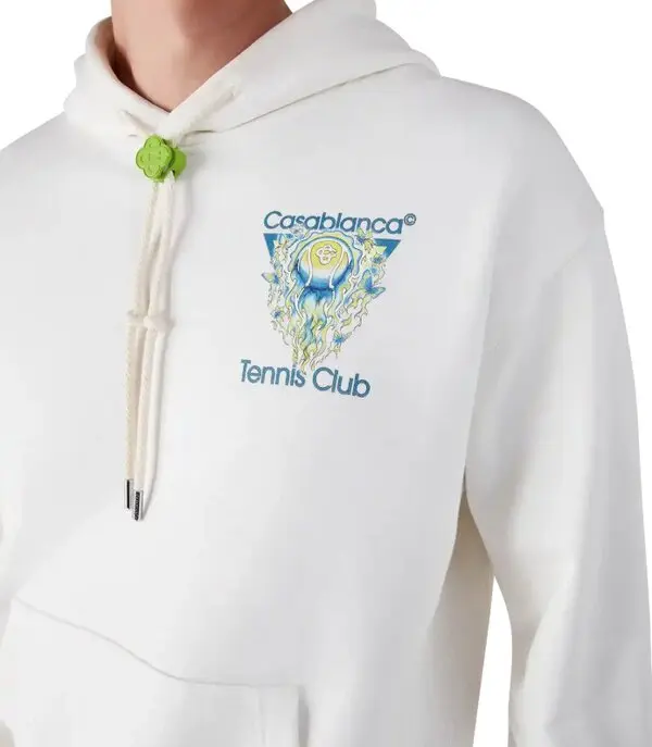 Casablanca L'arche De Tennis Drawstring Hoodie - White