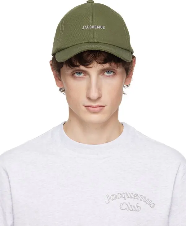 Jacquemus Logo Detail Cotton Baseball Cap - Khaki