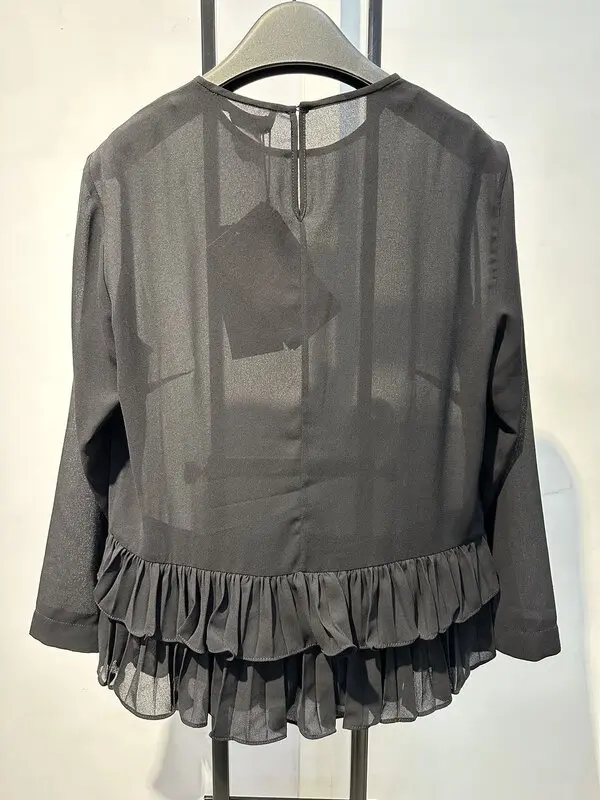 Max Mara Long-sleeved Blouse With Ruffle Trim