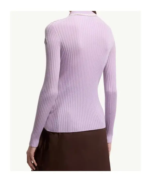 Moncler Wool Long Sleeve Polo Shirt