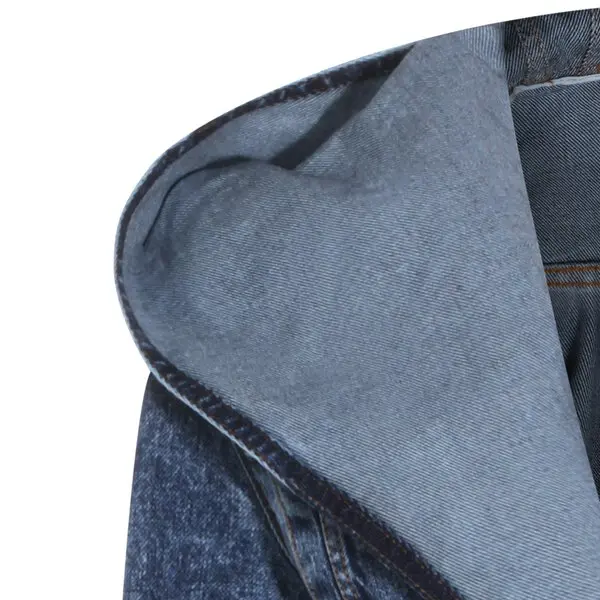 Alaïa Cropped Hooded Denim Jacket - Blue