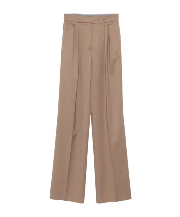 Max Mara Pleated Wide-leg Trousers - Brown