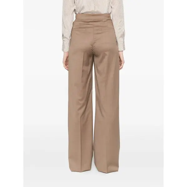 Max Mara Pleated Wide-leg Trousers - Brown