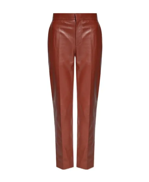 Chloé Mid-rise Straight Leather Trousers