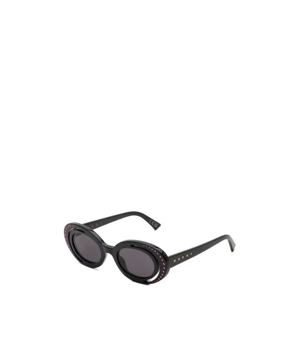 Marni Oval Embellished Frame Sunglasses