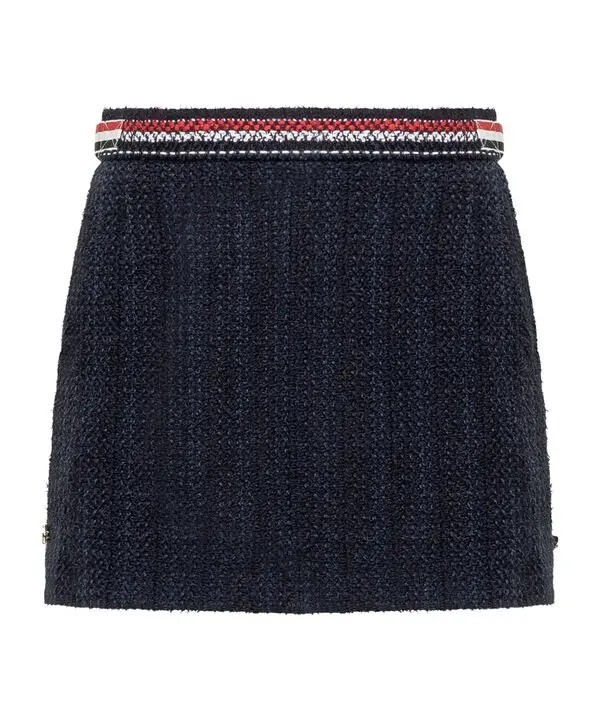 Thom Browne 4-bar Tab Tweed Skirt - Navy