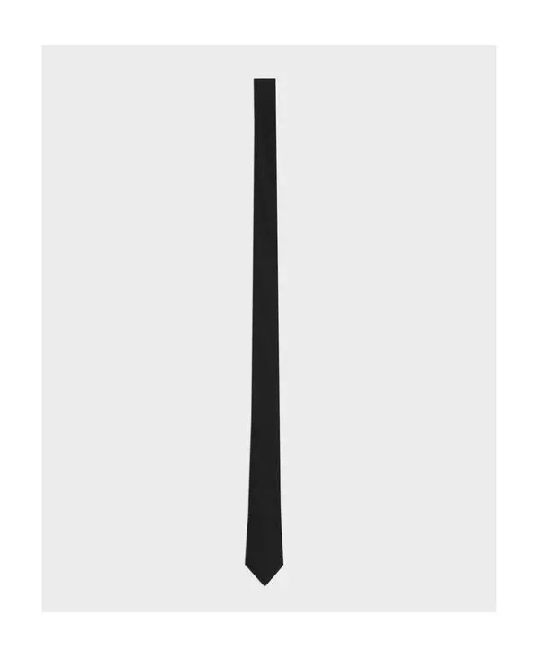 Celine Satin-effect Silk Tie - Black