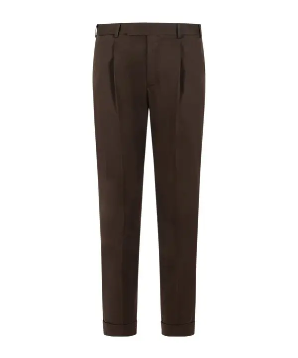 PT TORINO Rebel Pleated Cuffed Pants - Brown